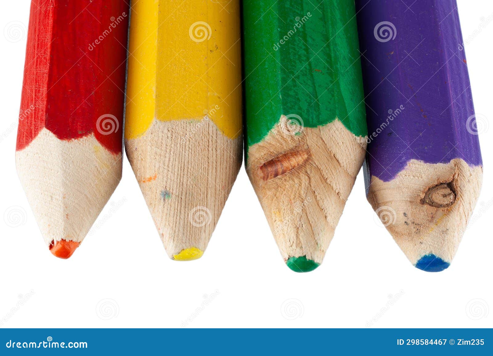 Big Pencils Isolated on White Stock Image - Image of supplies, blue ...