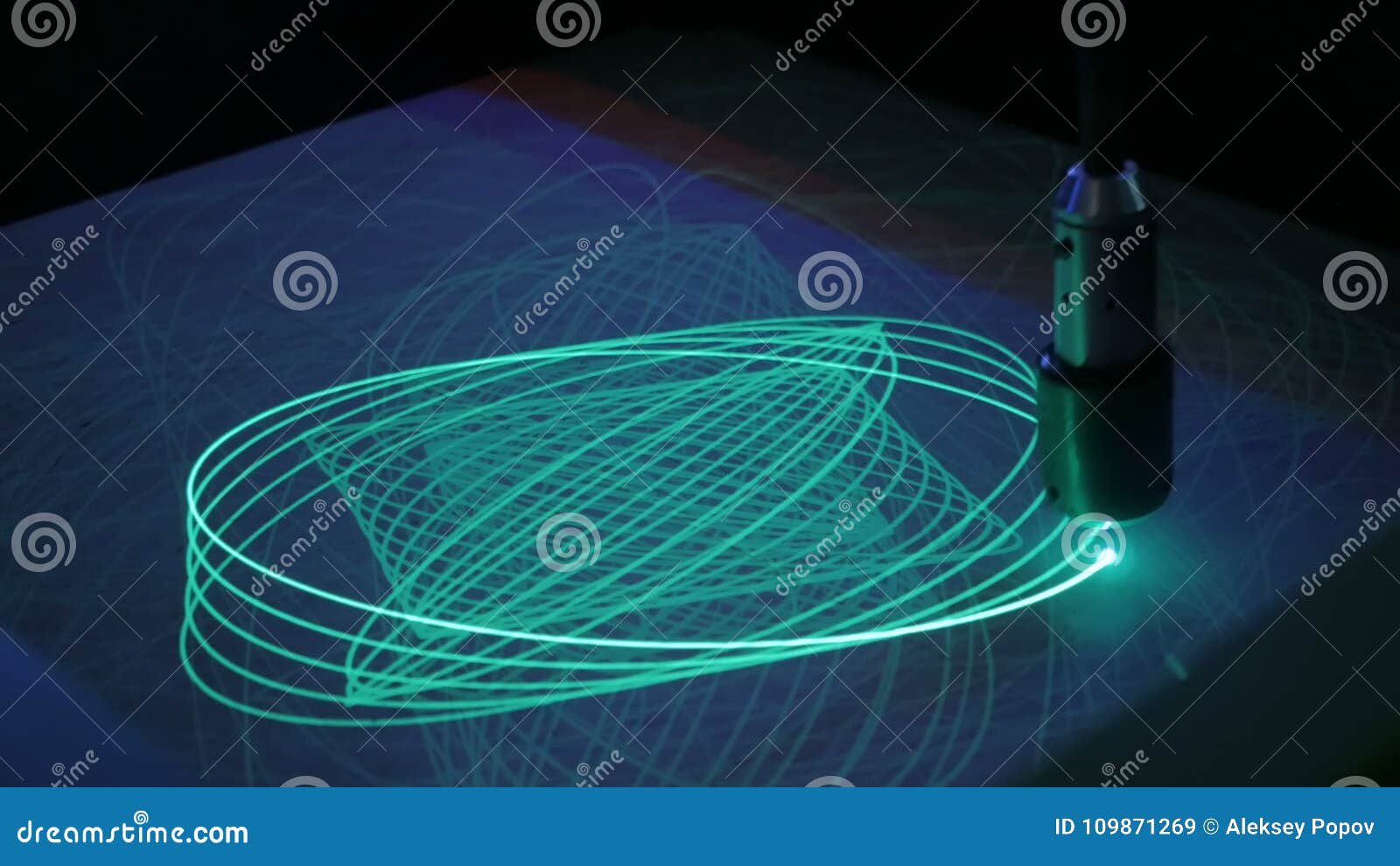 Big Pendulum Draws Ellipses with Light on Phosphorus Surface Stock ...