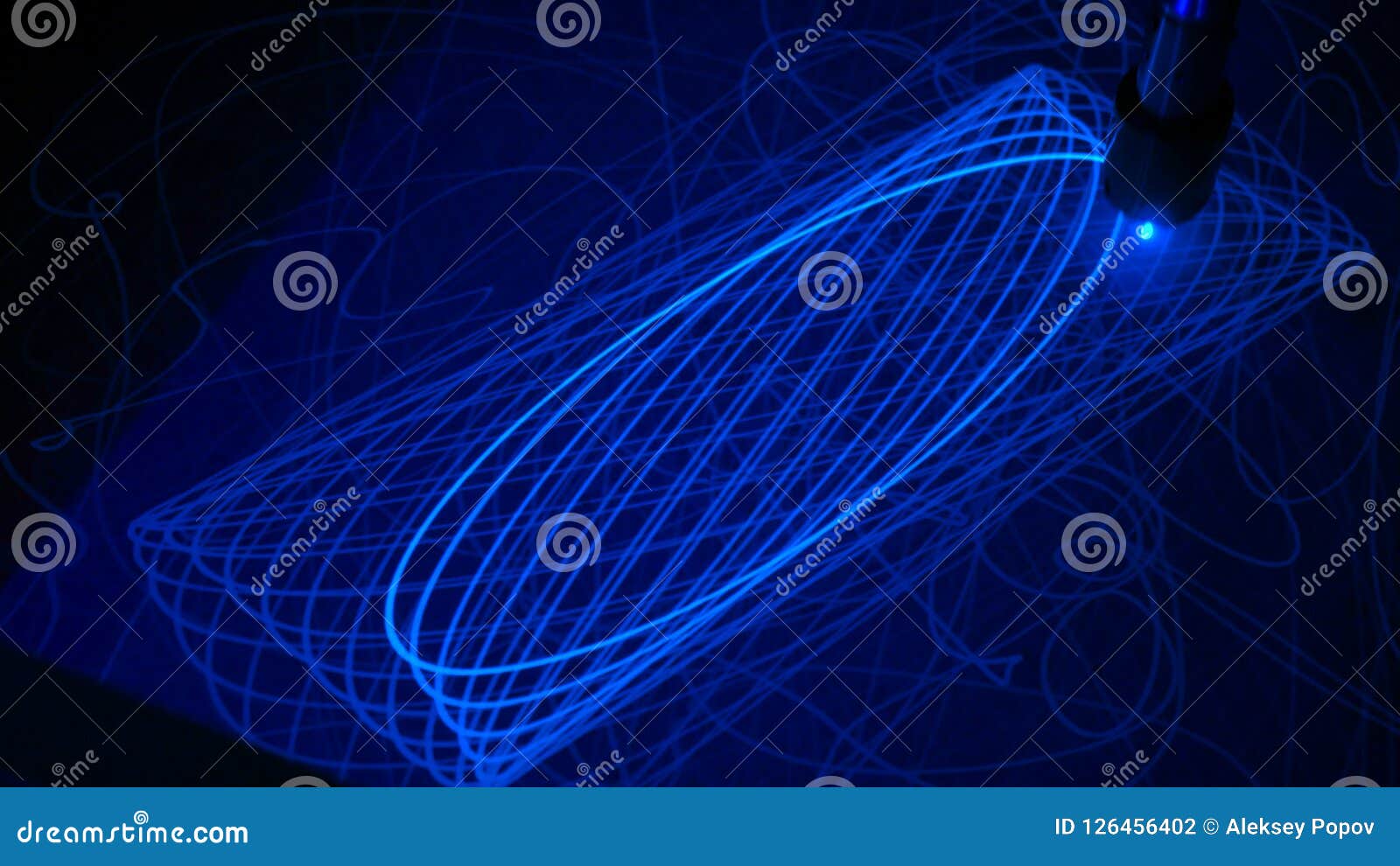 Big Pendulum Draws Ellipses with Light on Phosphorus Surface Stock ...