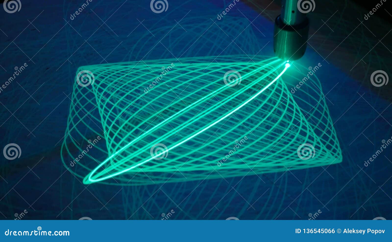 Big Pendulum Draws Ellipses with Light on Phosphorus Surface Stock ...