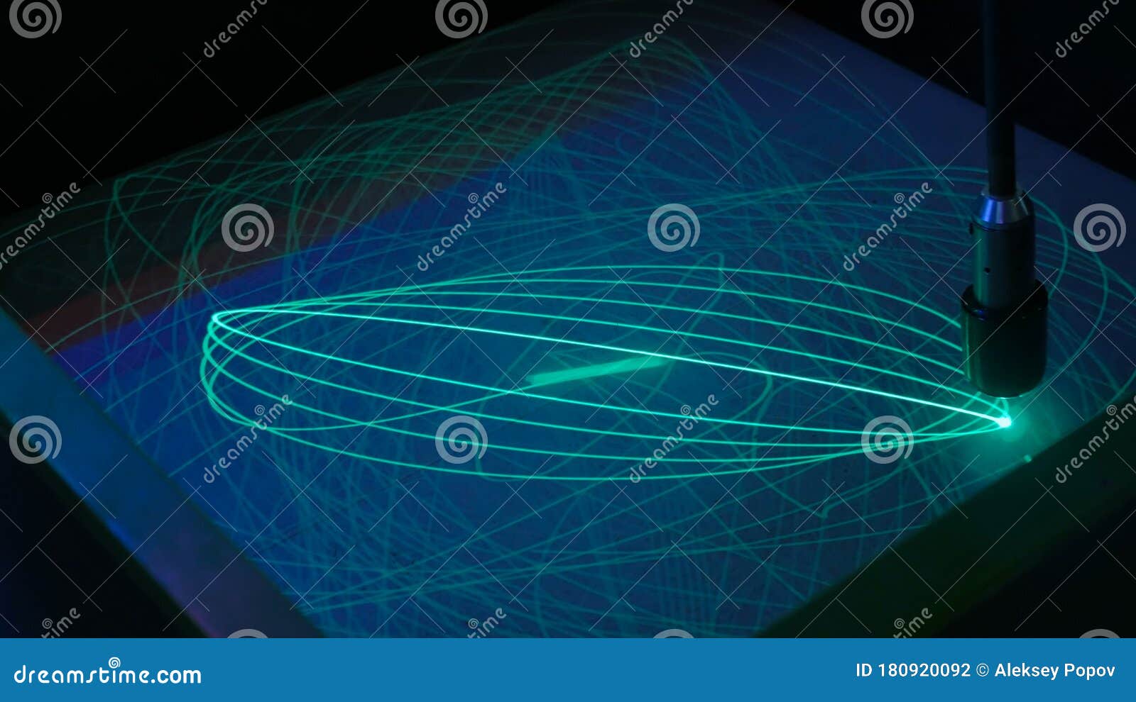 Big Pendulum Draws Ellipses with Light on Phosphorus Surface Stock ...