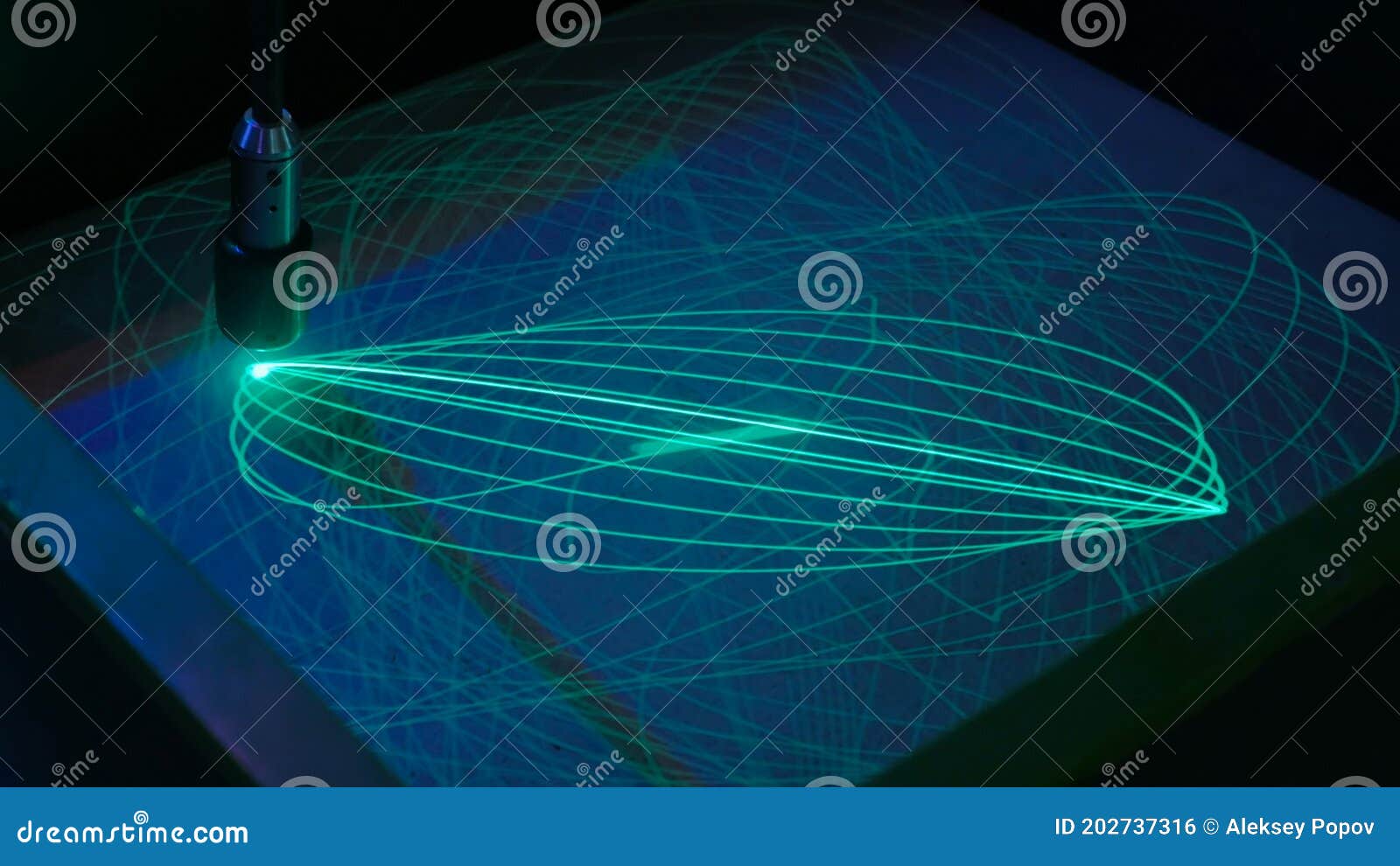 Big Pendulum Draws Ellipses with Light on Phosphorus Surface Stock ...