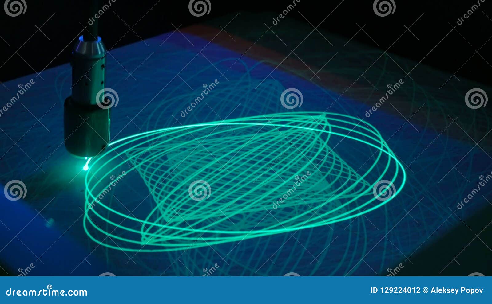 Big Pendulum Draws Ellipses with Light on Phosphorus Surface Stock ...