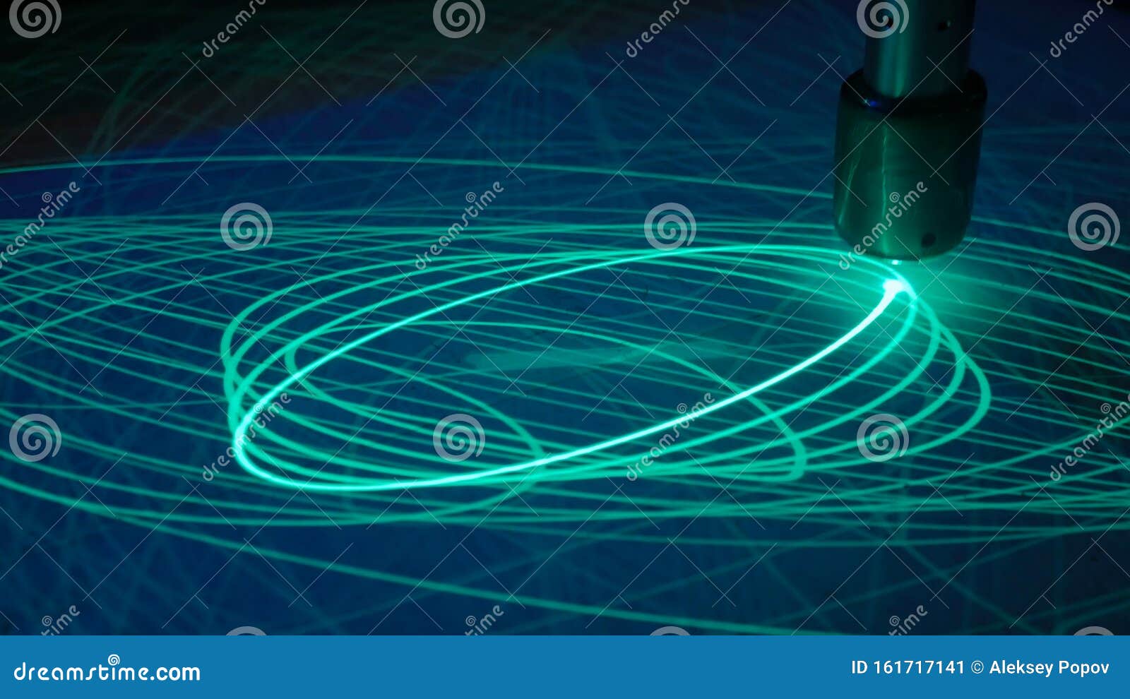 Big Pendulum Draws Ellipses with Light on Phosphorus Surface Stock ...