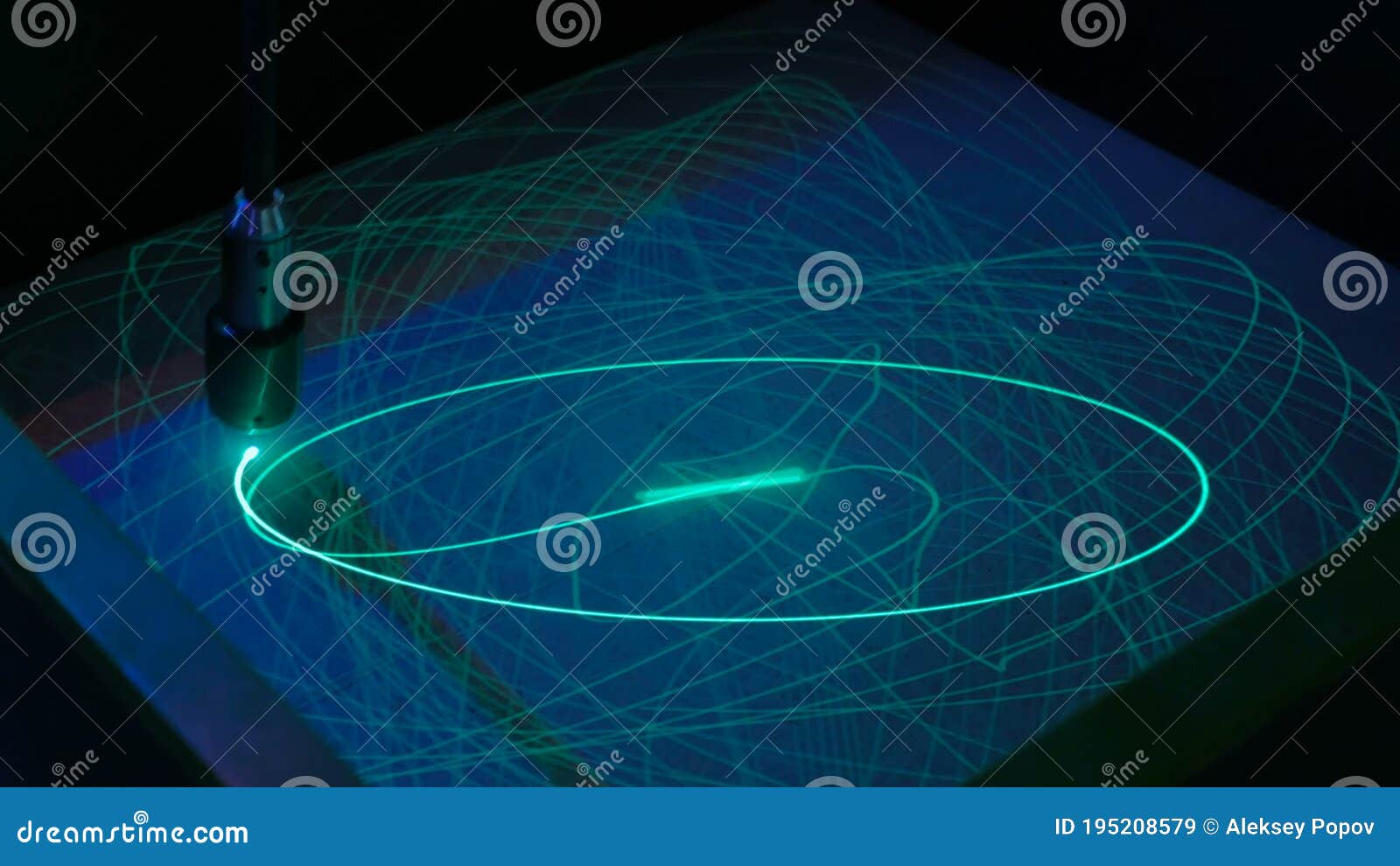 Big Pendulum Draws Ellipses with Light on Phosphorus Surface Stock ...