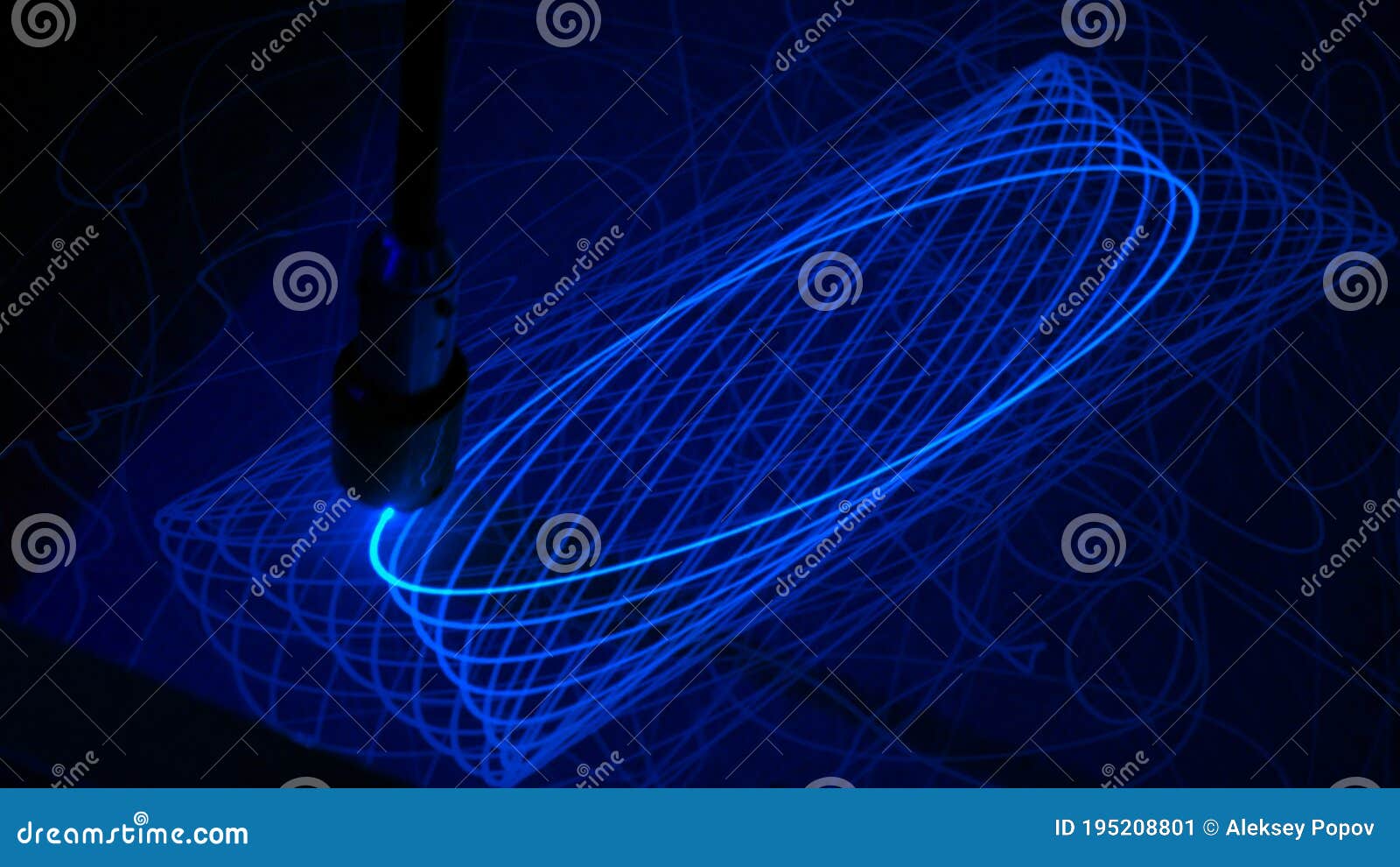Big Pendulum Draws Ellipses with Light on Phosphorus Surface Stock ...