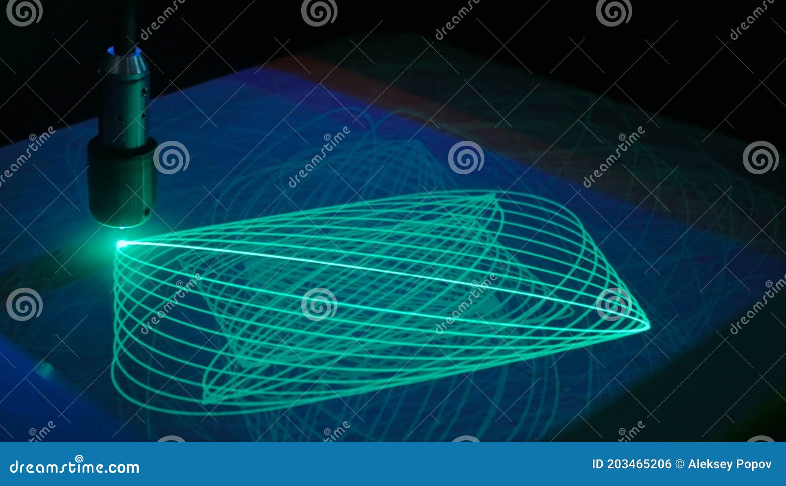 Big Pendulum Draws Ellipses with Light on Phosphorus Surface Stock ...