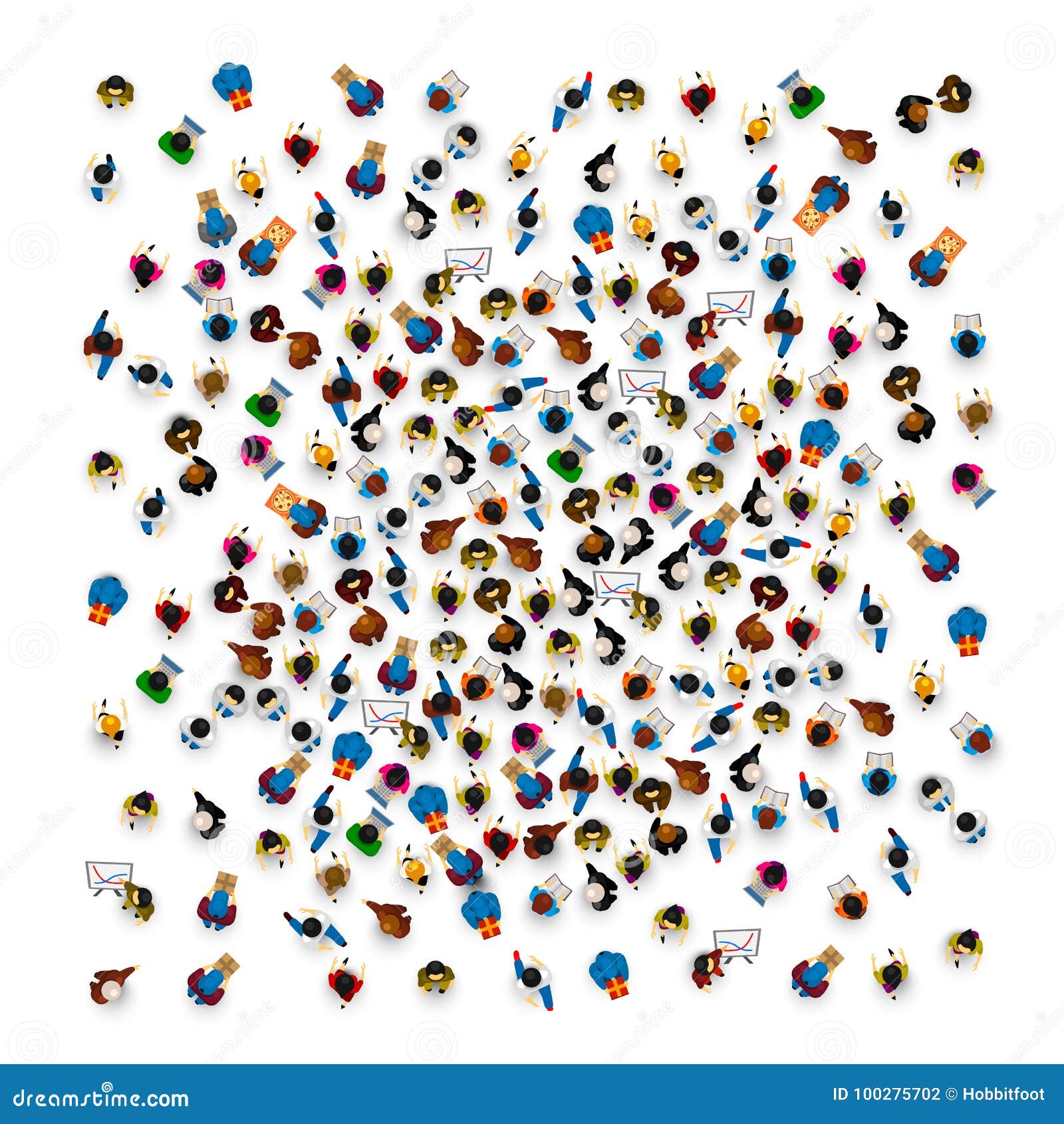 Big People Crowd on White Background. Stock Vector - Illustration of ...