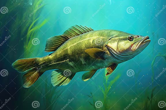 Big Perch Under Water on the River Stock Image - Image of river, deep ...