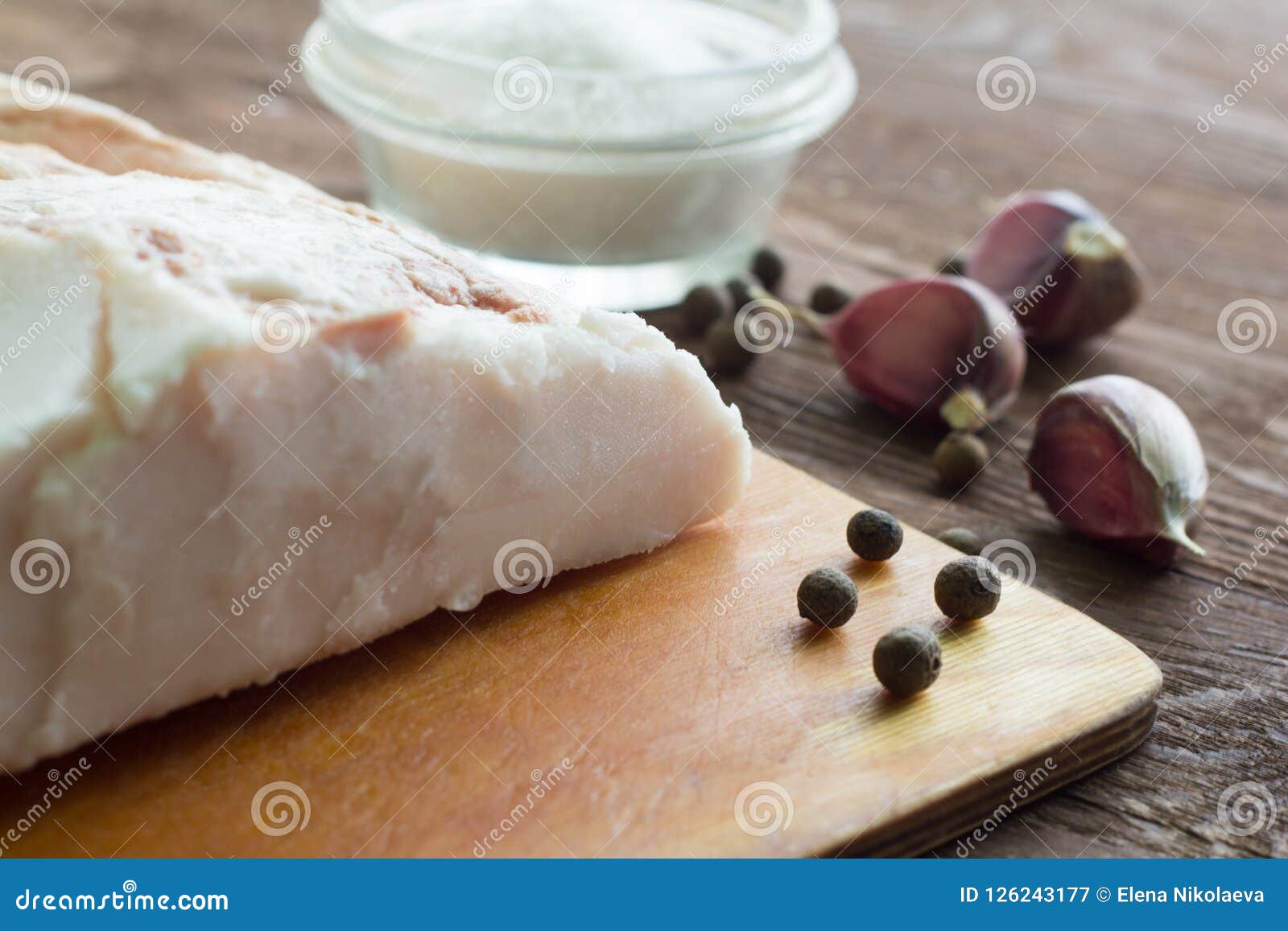 A Big Piece of Pork Fat for Pickling Stock Image - Image of large ...