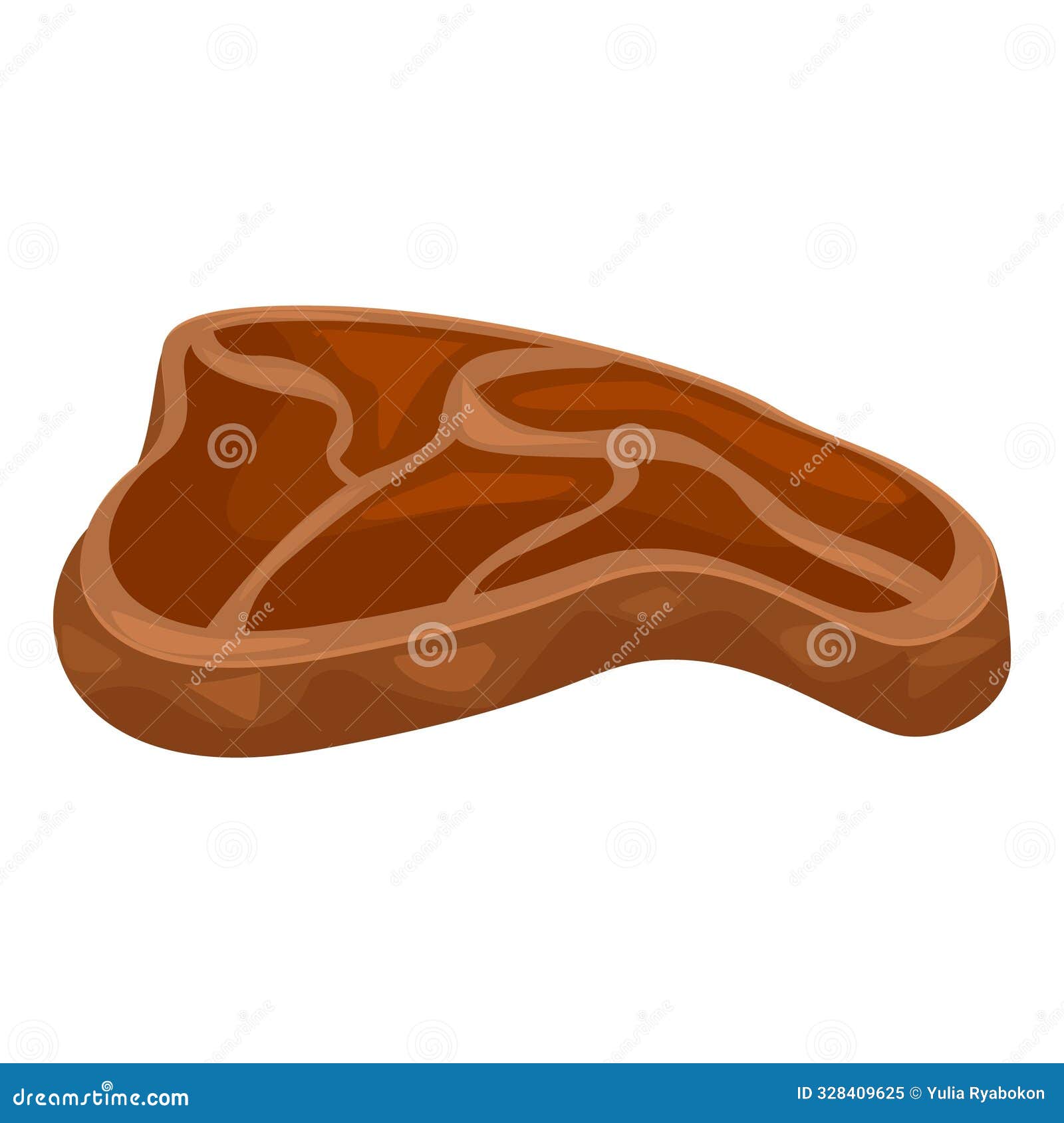 Big Piece of Red Meat with Bone for Barbecue Menu Stock Illustration ...