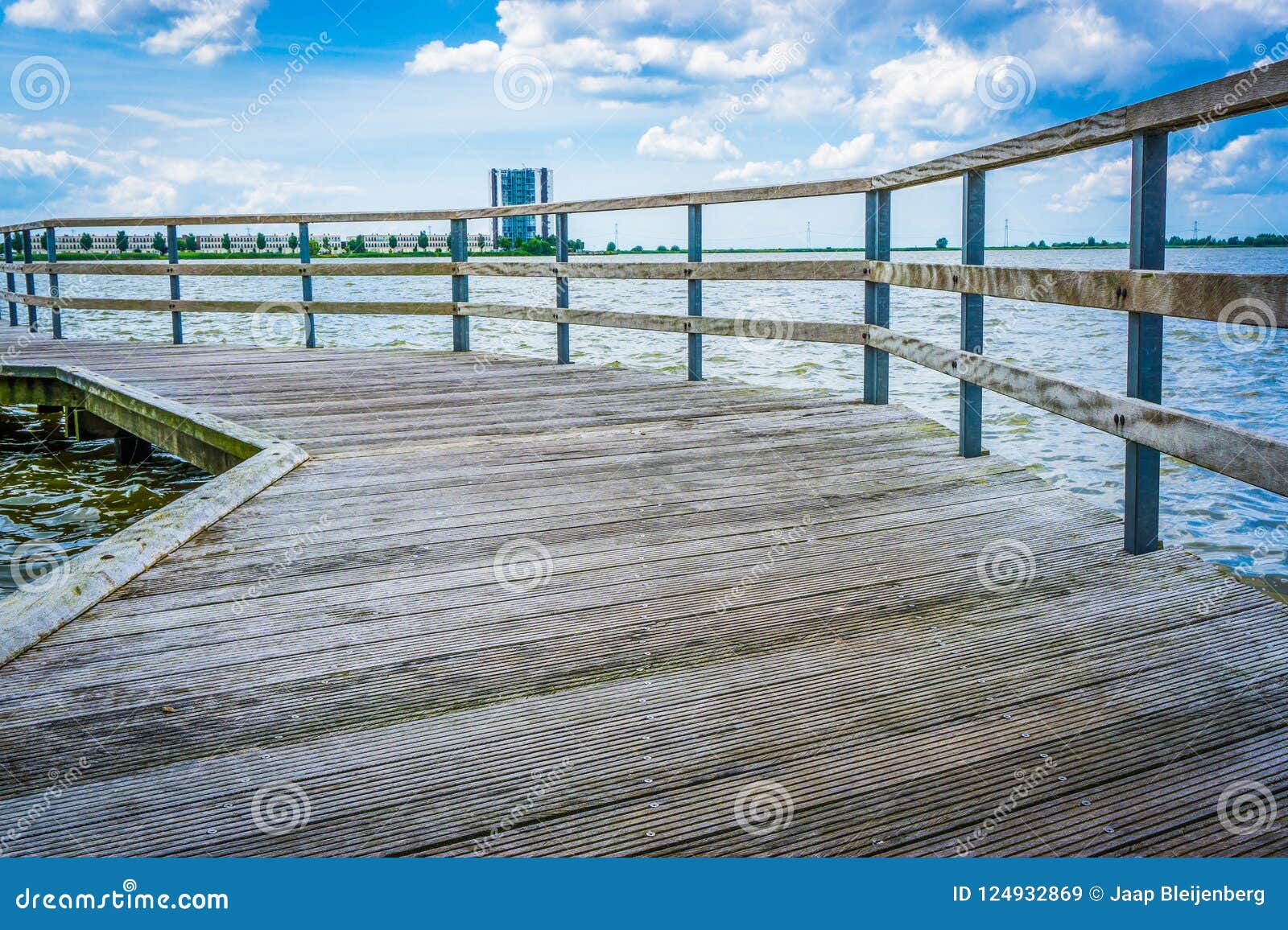 Big Pier with Water and Looking Out on the City Stock Image - Image of ...