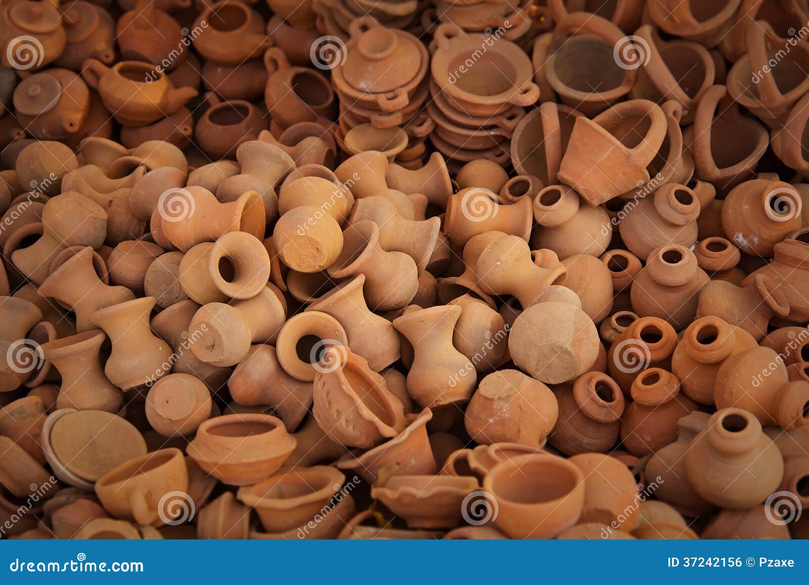 Big Pile of Clay Pots on the Market Stock Photo - Image of myanmar ...