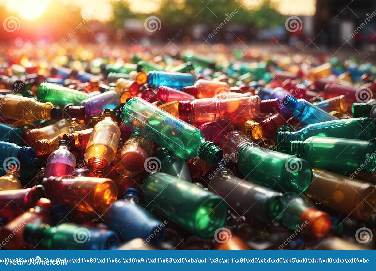 Big Pile of Empty Plastic Colorful Bottles Background. Ai Generative ...