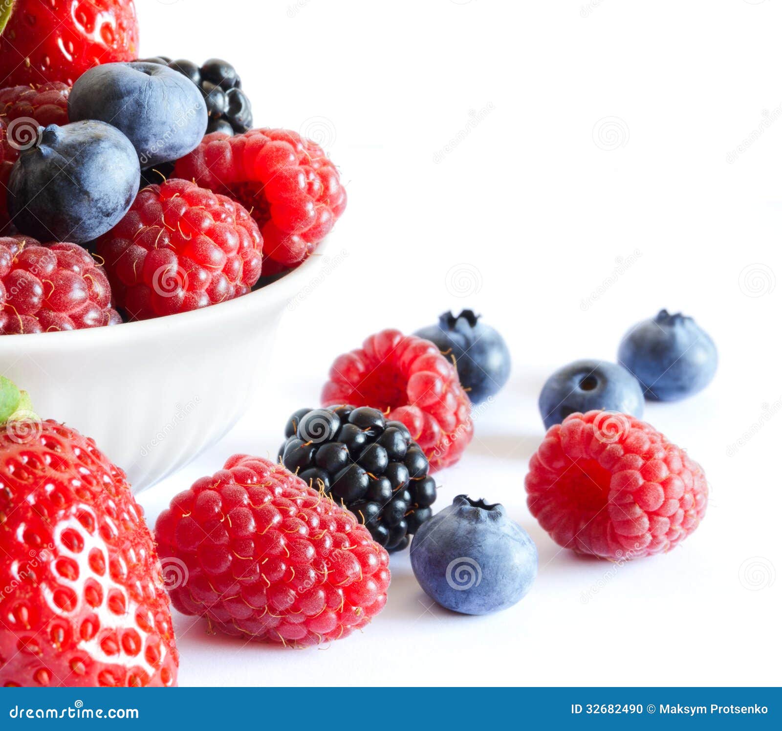 Big Pile of Fresh Berries on the White Stock Photo - Image of color ...