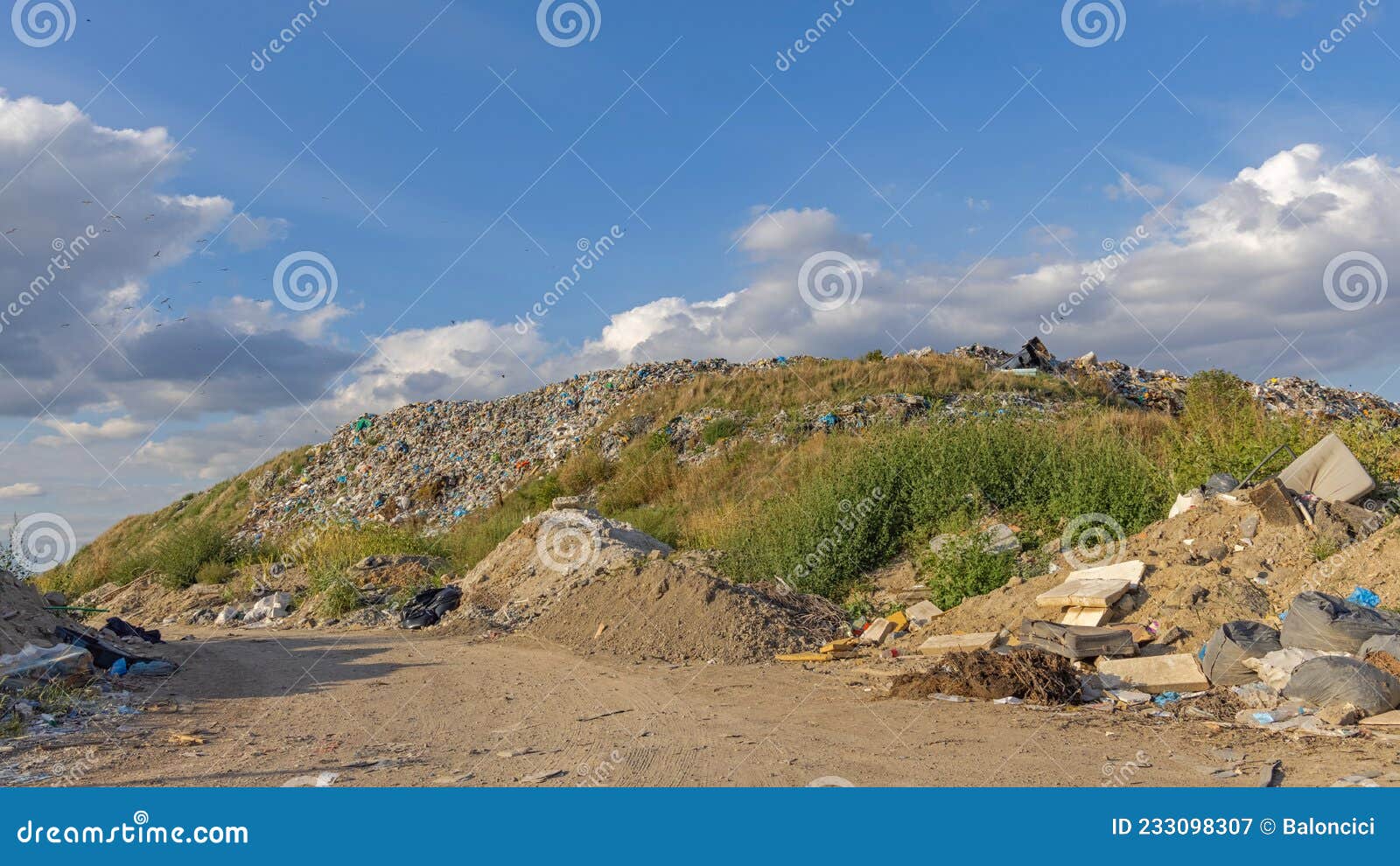 Garbage Dump Hill stock image. Image of pollution, flying - 233098307
