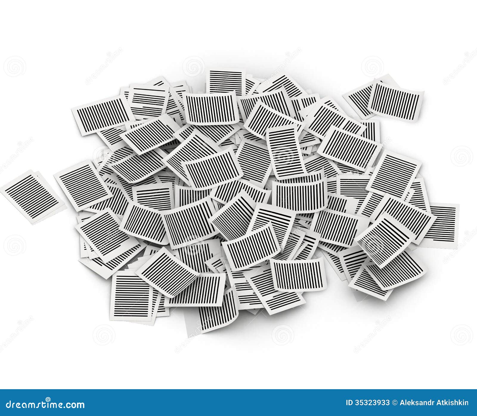 Big Pile of Pages Paper 3d Isometry Stock Illustration - Illustration ...