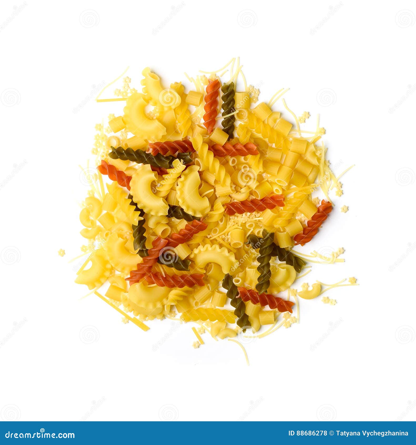 Big Pile of Pasta of Various Kinds, Topview Stock Photo - Image of ...