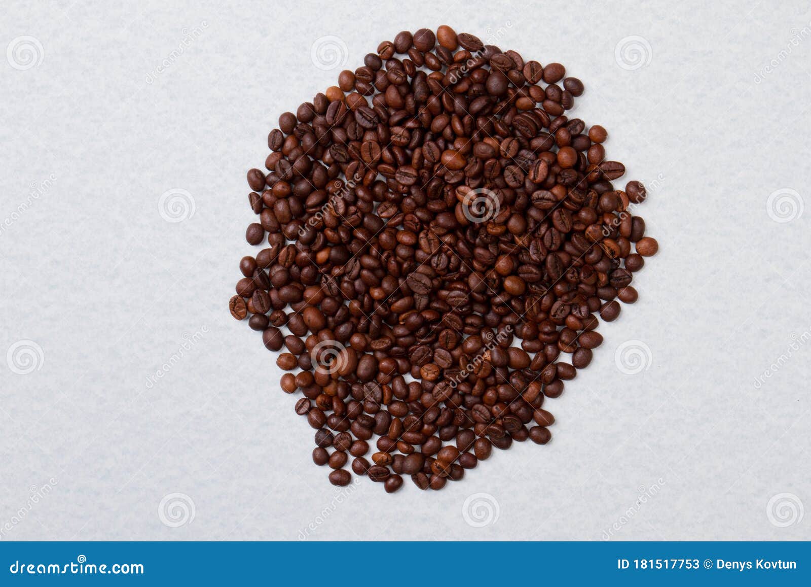 Big Pile of Roasted Coffee Beans Isolated on White. Stock Image - Image ...