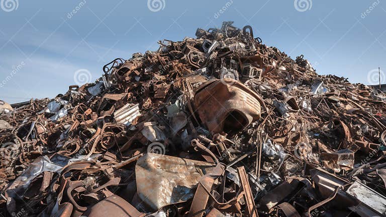 Big pile of scrap metal. stock illustration. Illustration of pile ...