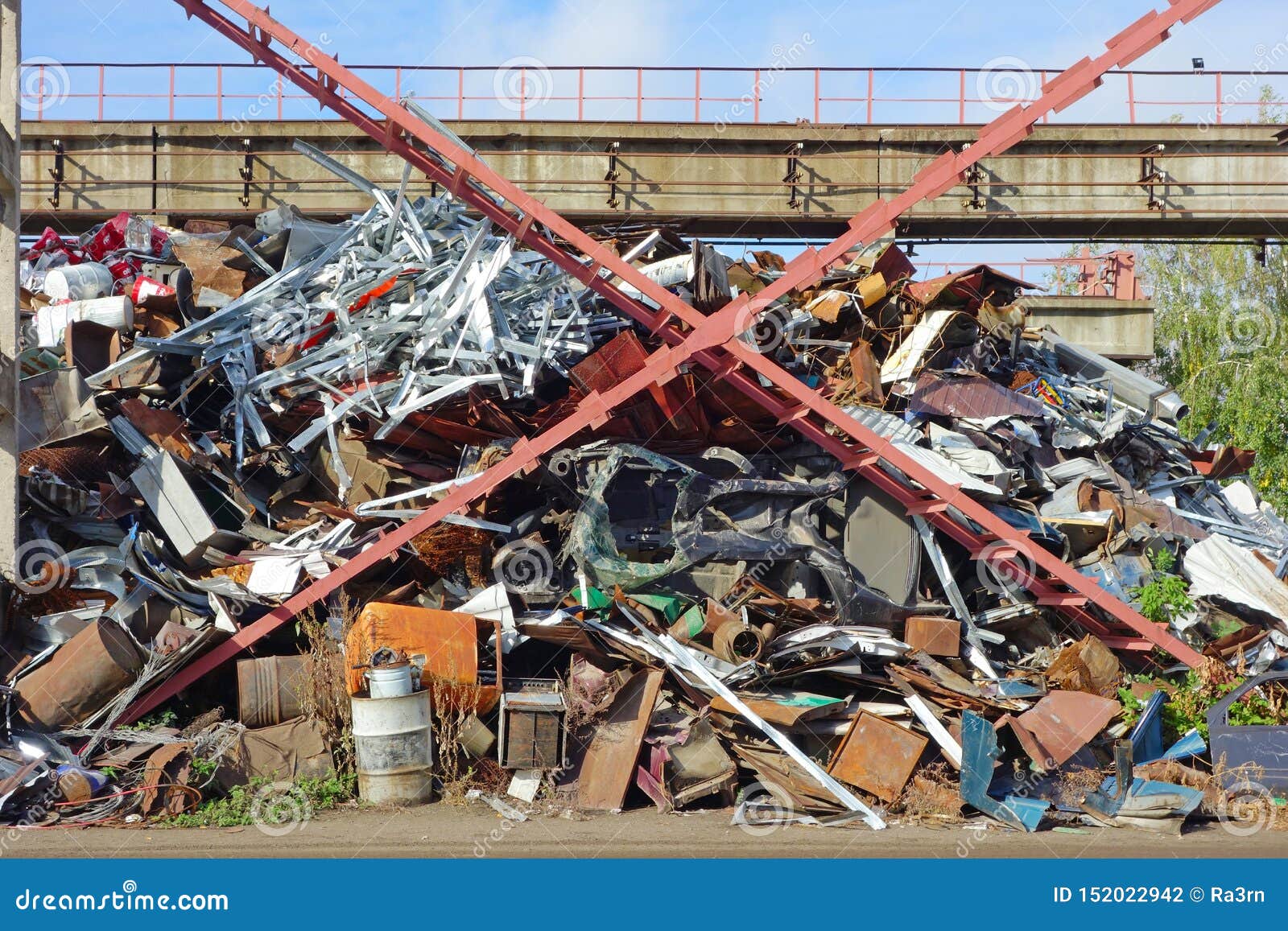 Big pile of scrap metal stock photo. Image of bent, rusted - 152022942