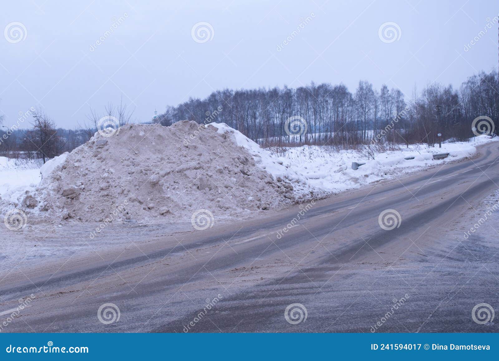 A Big Pile of Snow. Snowy Winter Stock Image - Image of large, white ...