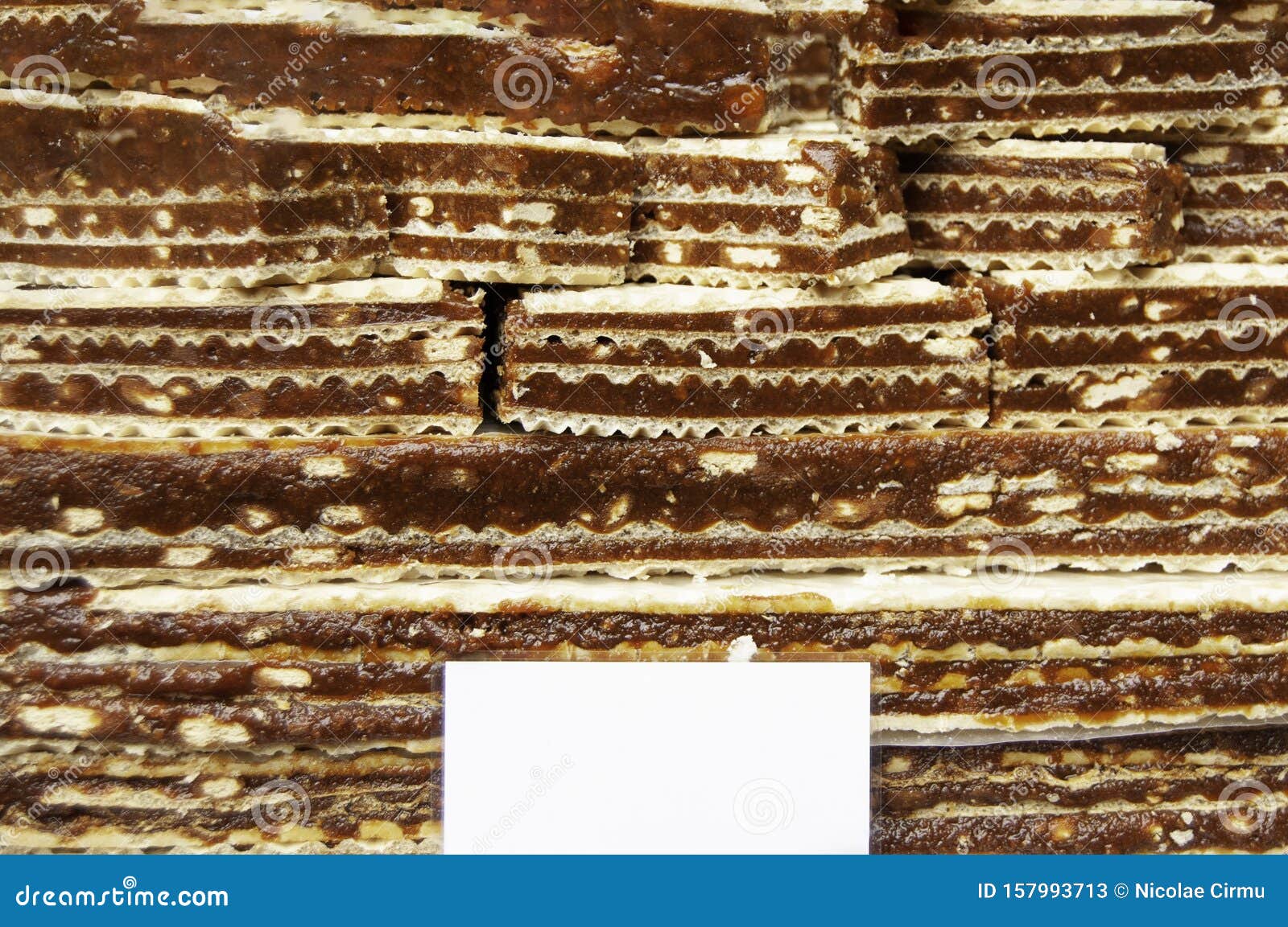 Big Pile of Wafers with Chocolate Stock Image - Image of crisp, brown ...