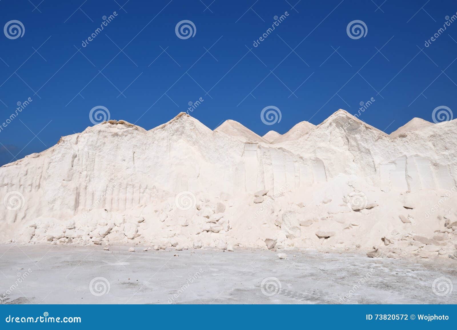 Big Piles of White Sea Salt Stock Photo - Image of preparation, island ...