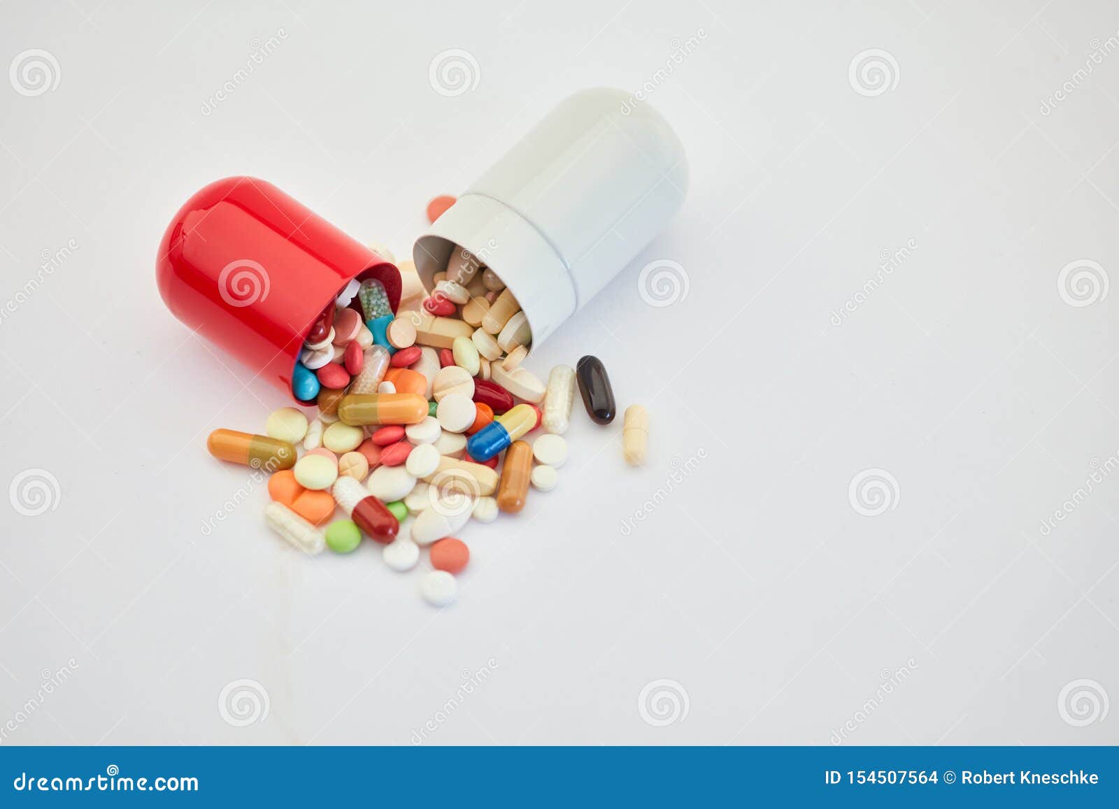 Big Pill with Many Small Medications Stock Photo - Image of antibiotic ...