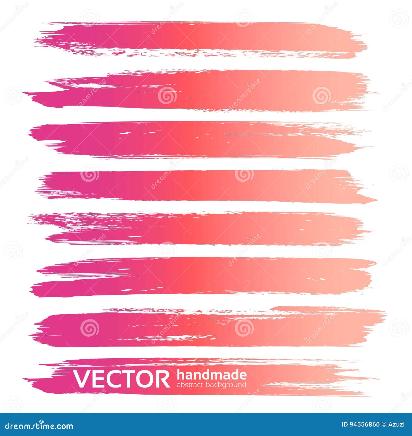 Big Pink Abstract Strokes Set Stock Vector - Illustration of round ...