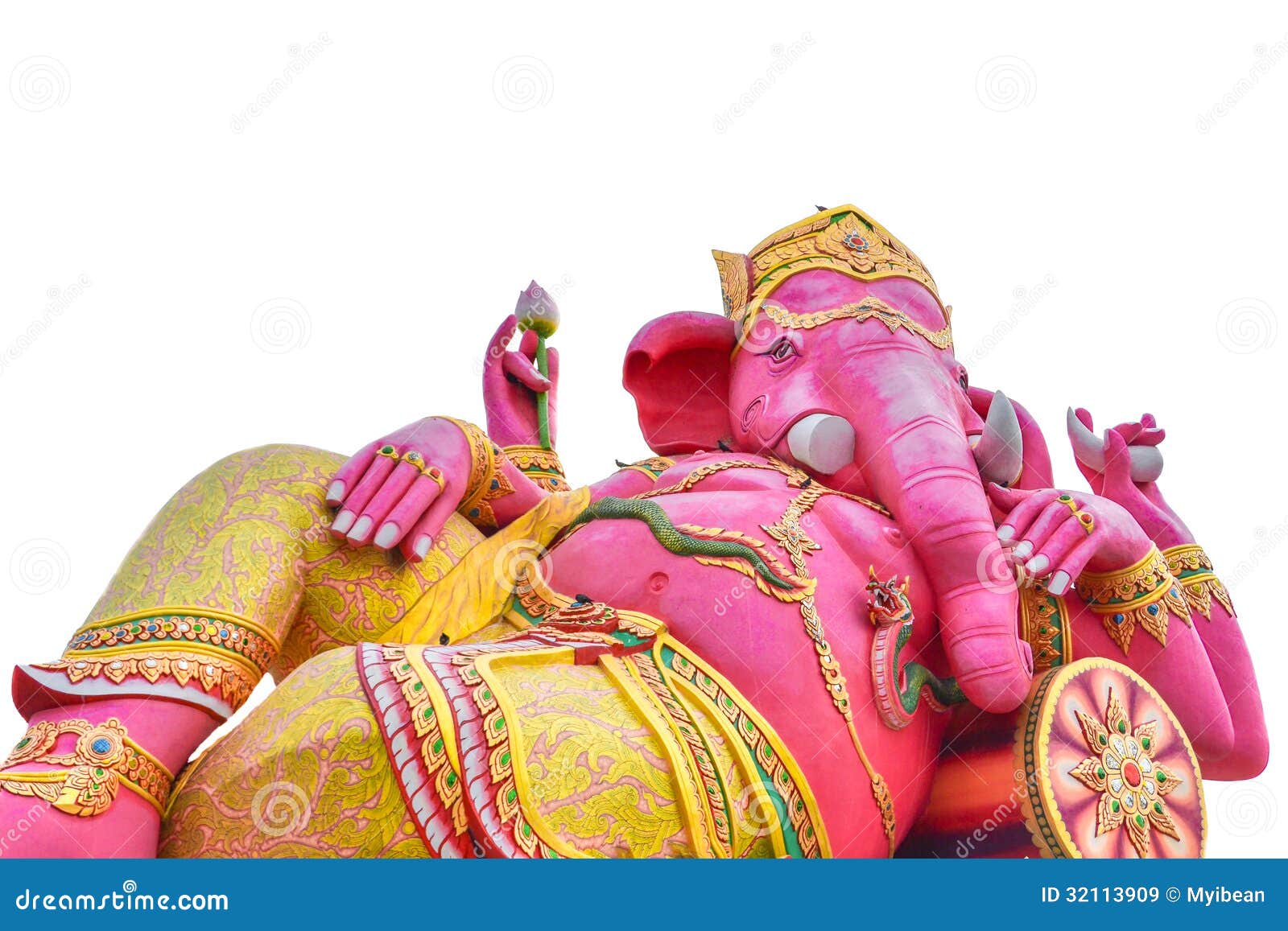 Big Pink Ganesha in Relax Pose Stock Image - Image of head, luck: 32113909