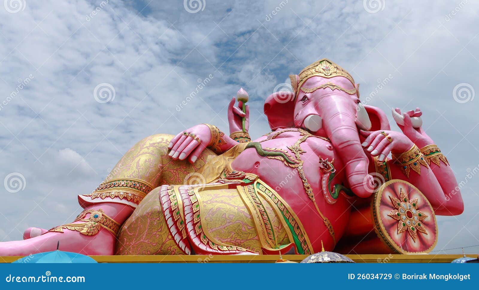 Big Pink Ganesha in Relaxed Pose Stock Image - Image of belief, ethnic ...