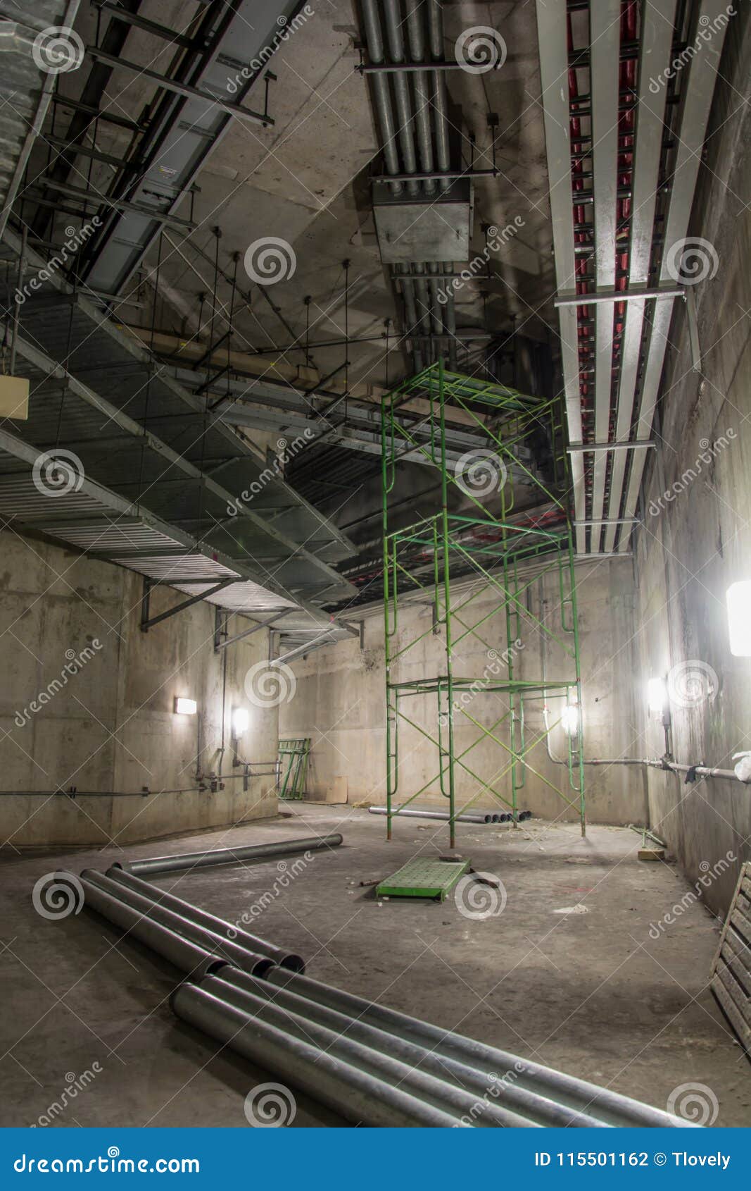 Big Pipe Under the Building Stock Photo - Image of pollution ...