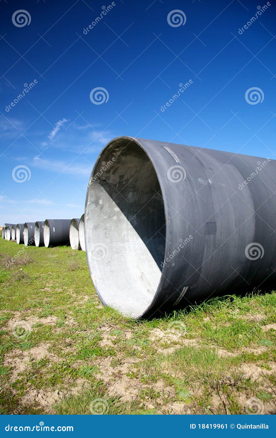 Big pipeline stock image. Image of work, blue, construction - 18419961