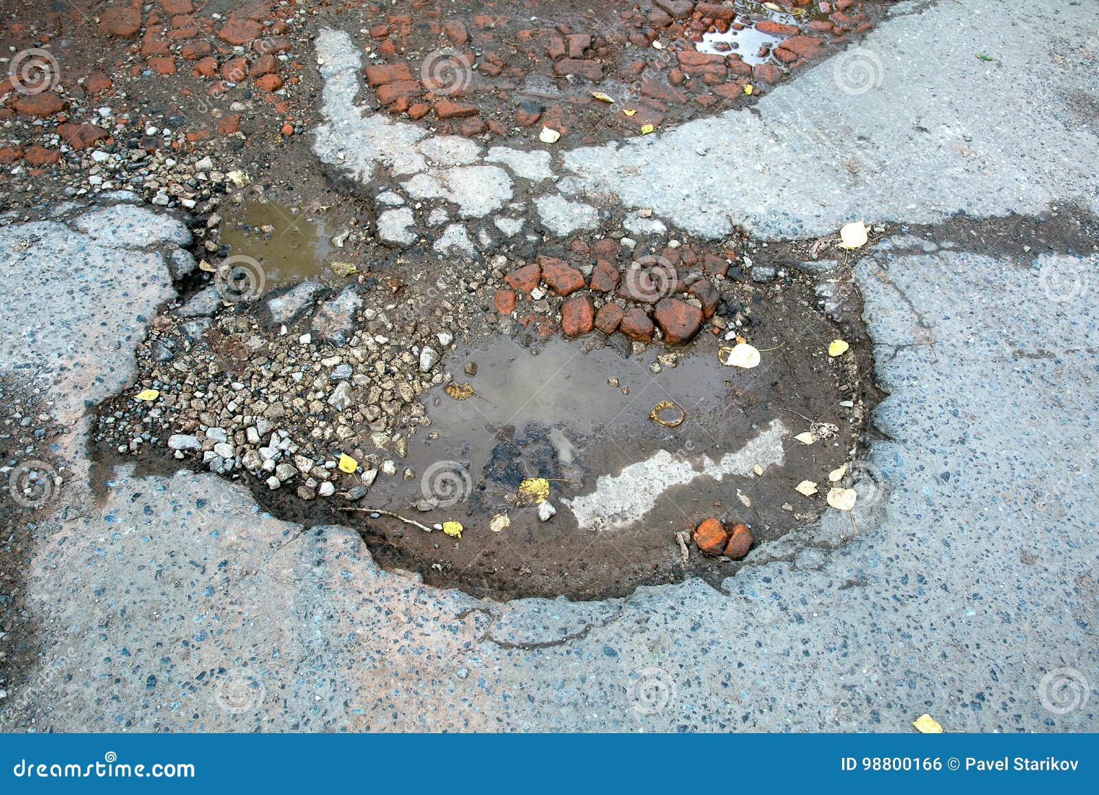 Big Pit on the Asphalt Surface Stock Photo - Image of country ...