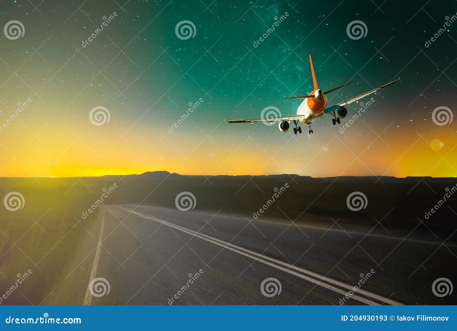 Big plane flying over road stock image. Image of airworthiness - 204930193