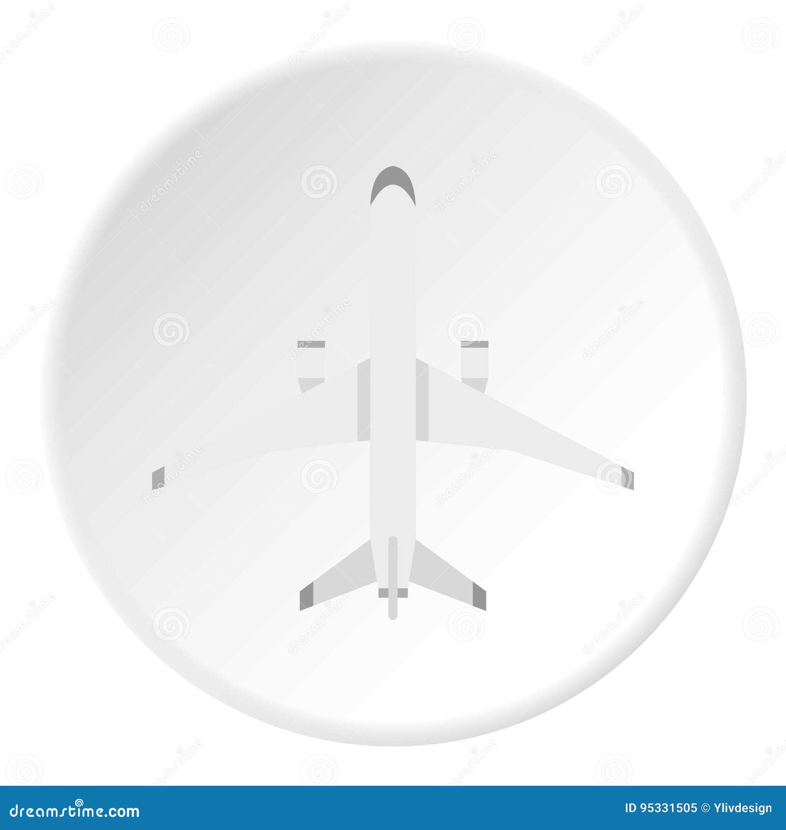 Big plane icon circle stock vector. Illustration of graphic - 95331505