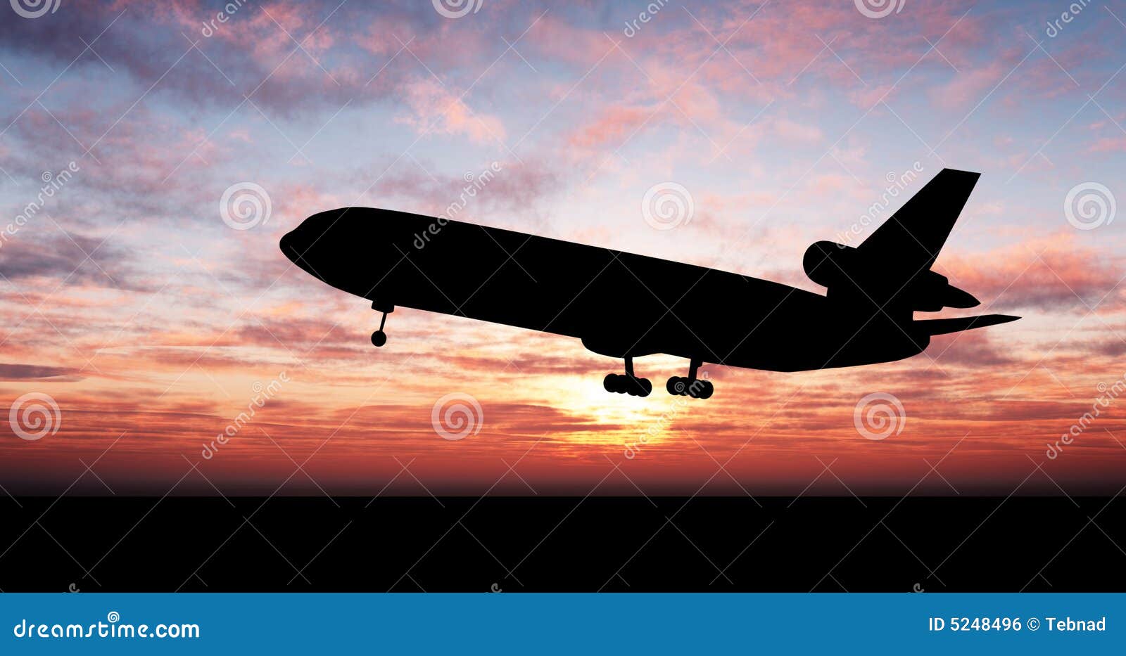 Big plane over sunset stock photo. Image of people, engine - 5248496