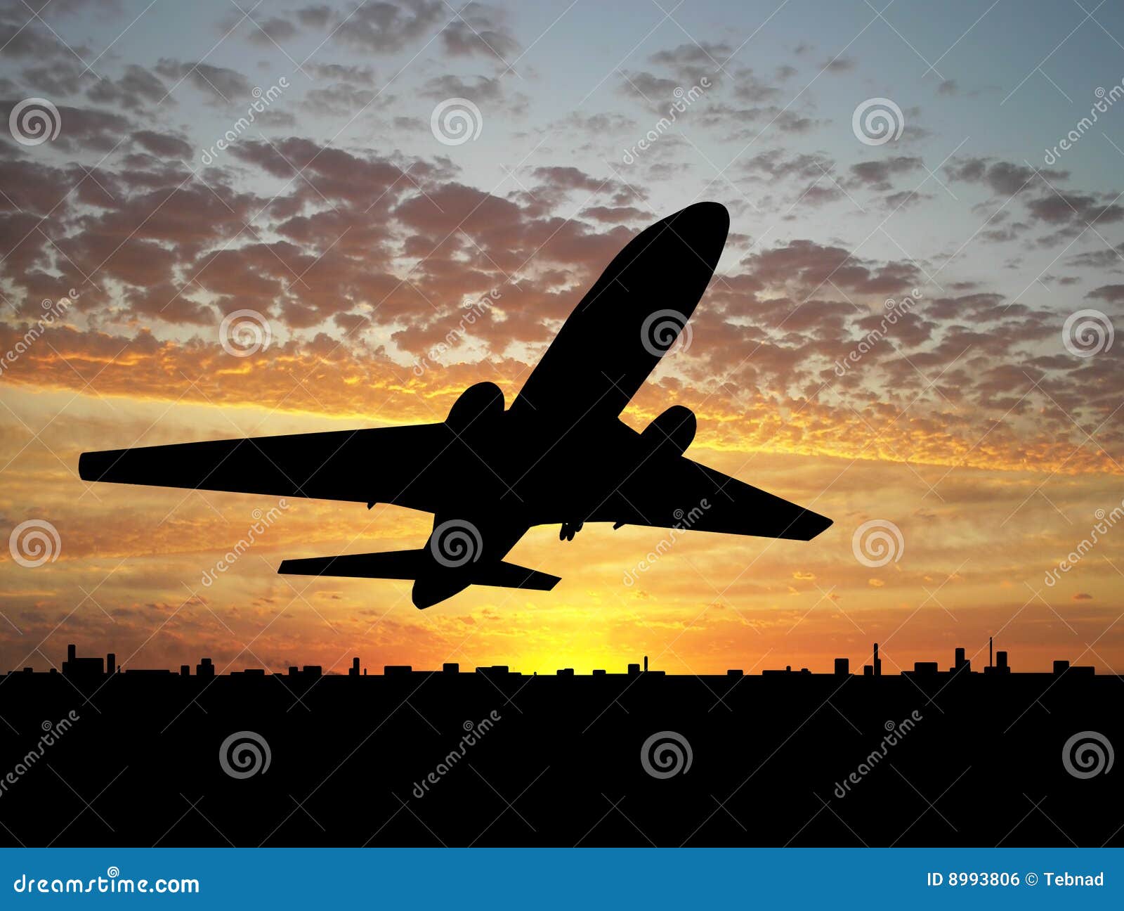 Big plane over sunset stock illustration. Illustration of boeing - 8993806