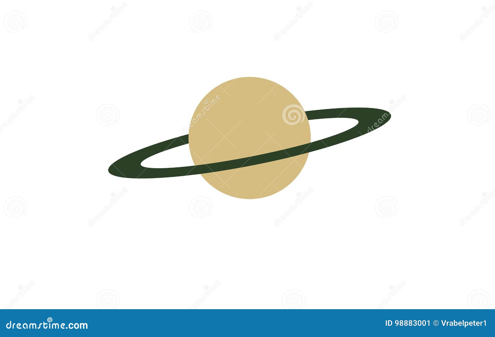 Big Planet with a Green Ring Stock Vector - Illustration of astronomy ...