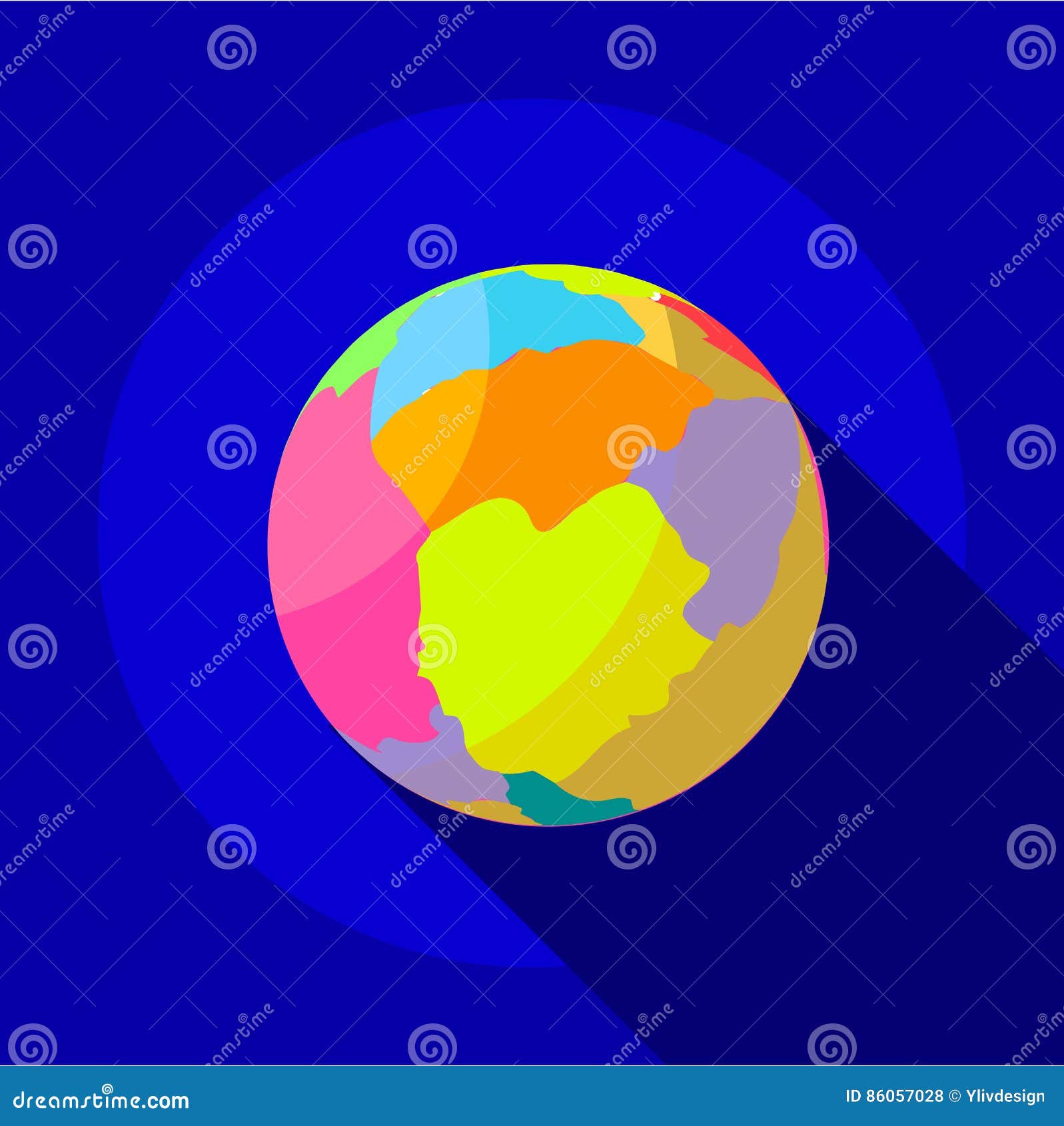Big Planet Icon, Flat Style Stock Vector - Illustration of colourful ...