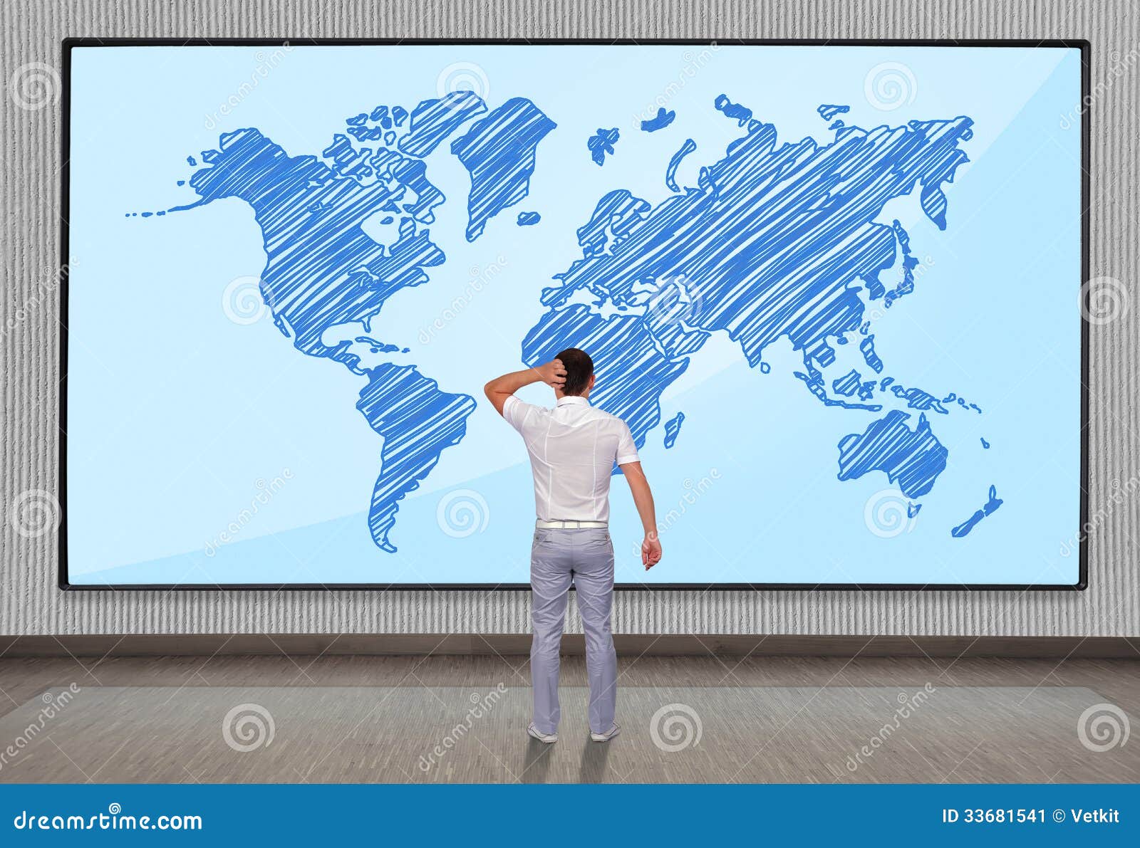 World Map On Plasma Panel Stock Photo | CartoonDealer.com #33375402