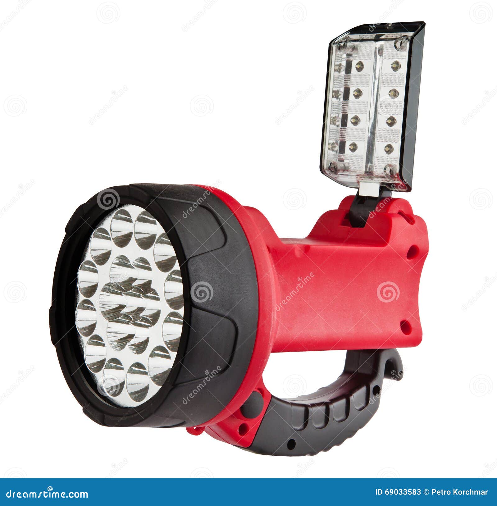 Big Plastic Led Flashlight Isolated on White Background Stock Image ...