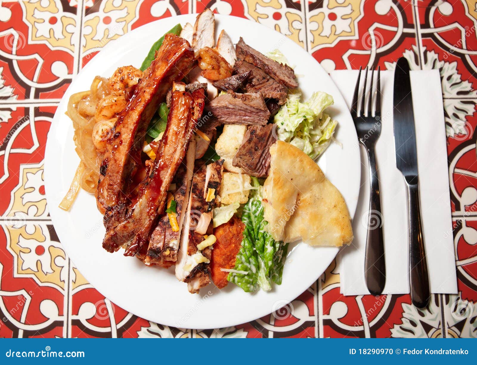 Big Plate with Assortment of Foods Stock Photo - Image of plate, snack ...