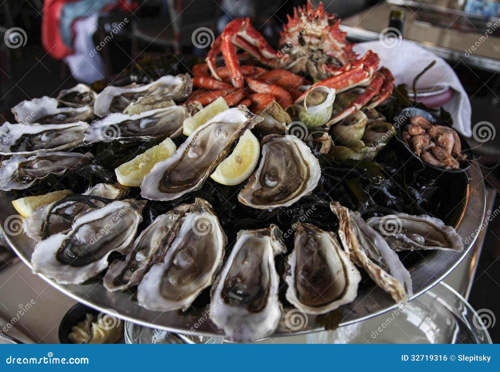 Big plate of seafood stock photo. Image of nature, luxury - 32719316