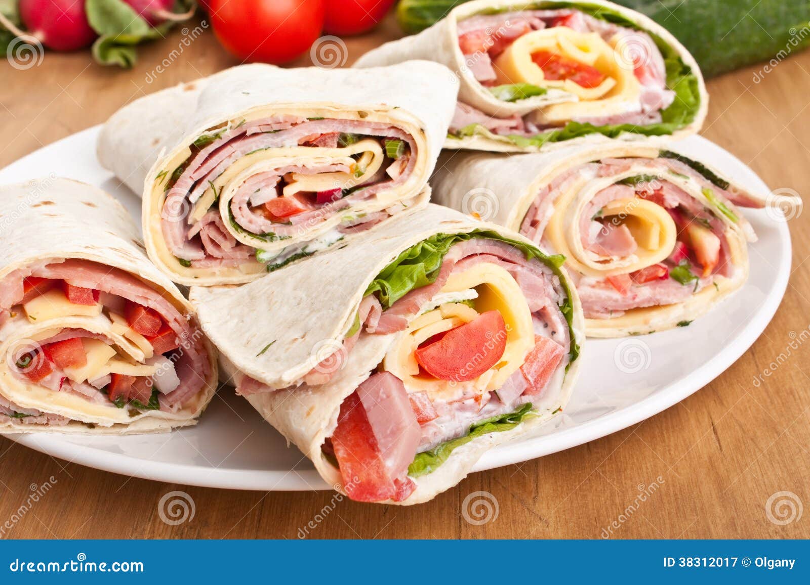Big Plate of Wraps stock image. Image of junk, meal, breakfast - 38312017
