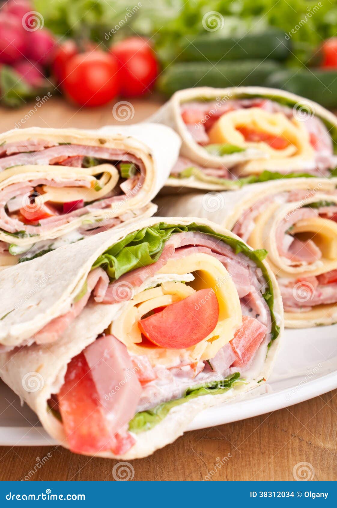 Big Plate of Wraps stock photo. Image of away, cooking - 38312034