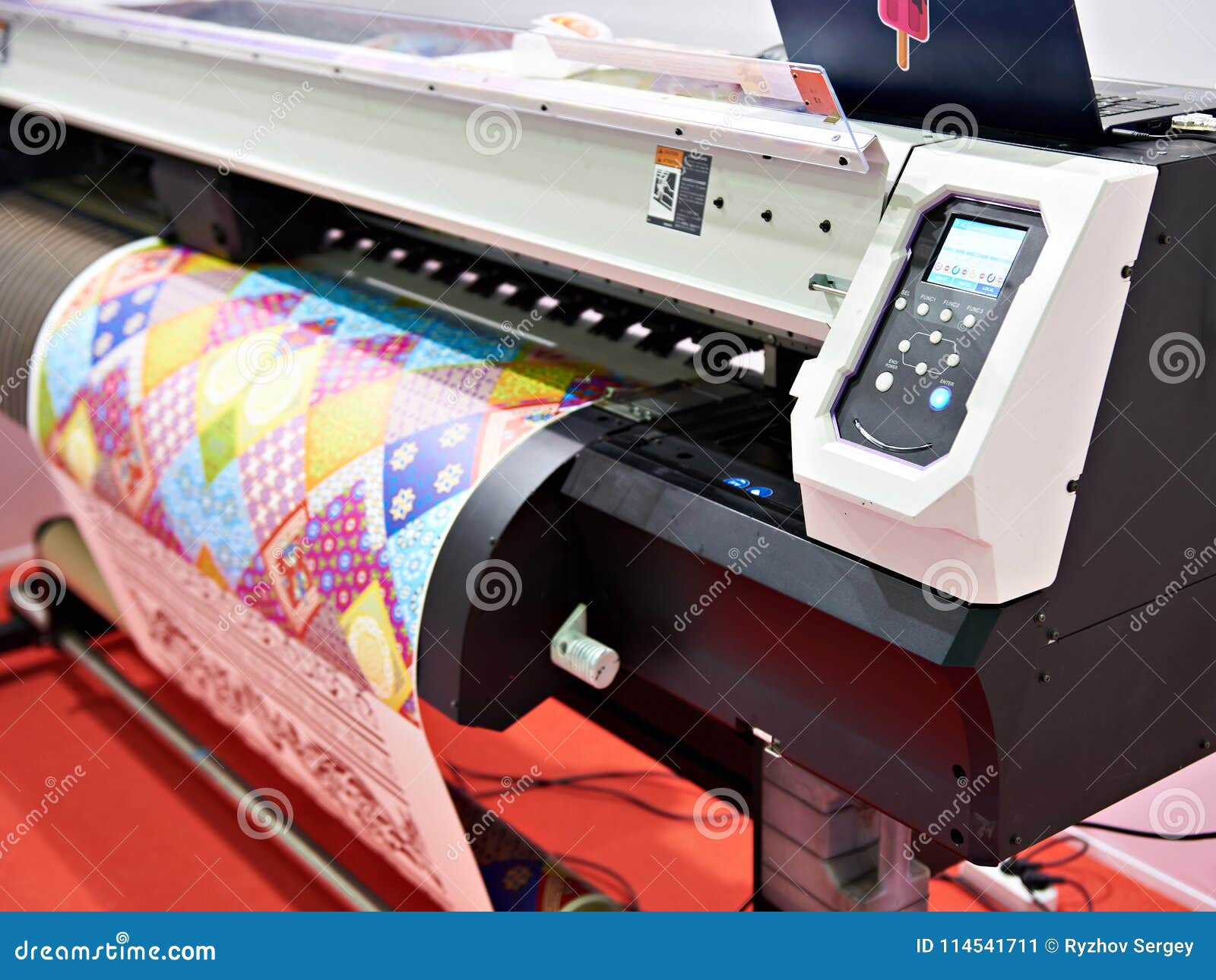 Plotter Printer, Technological Tool. Ruler Section Close-up To Measure ...