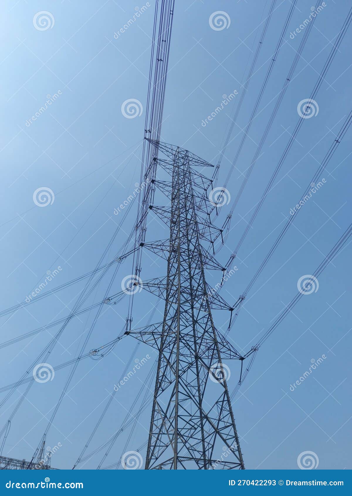 Big Pole for Electric Wires Stock Image - Image of tower, wind: 270422293