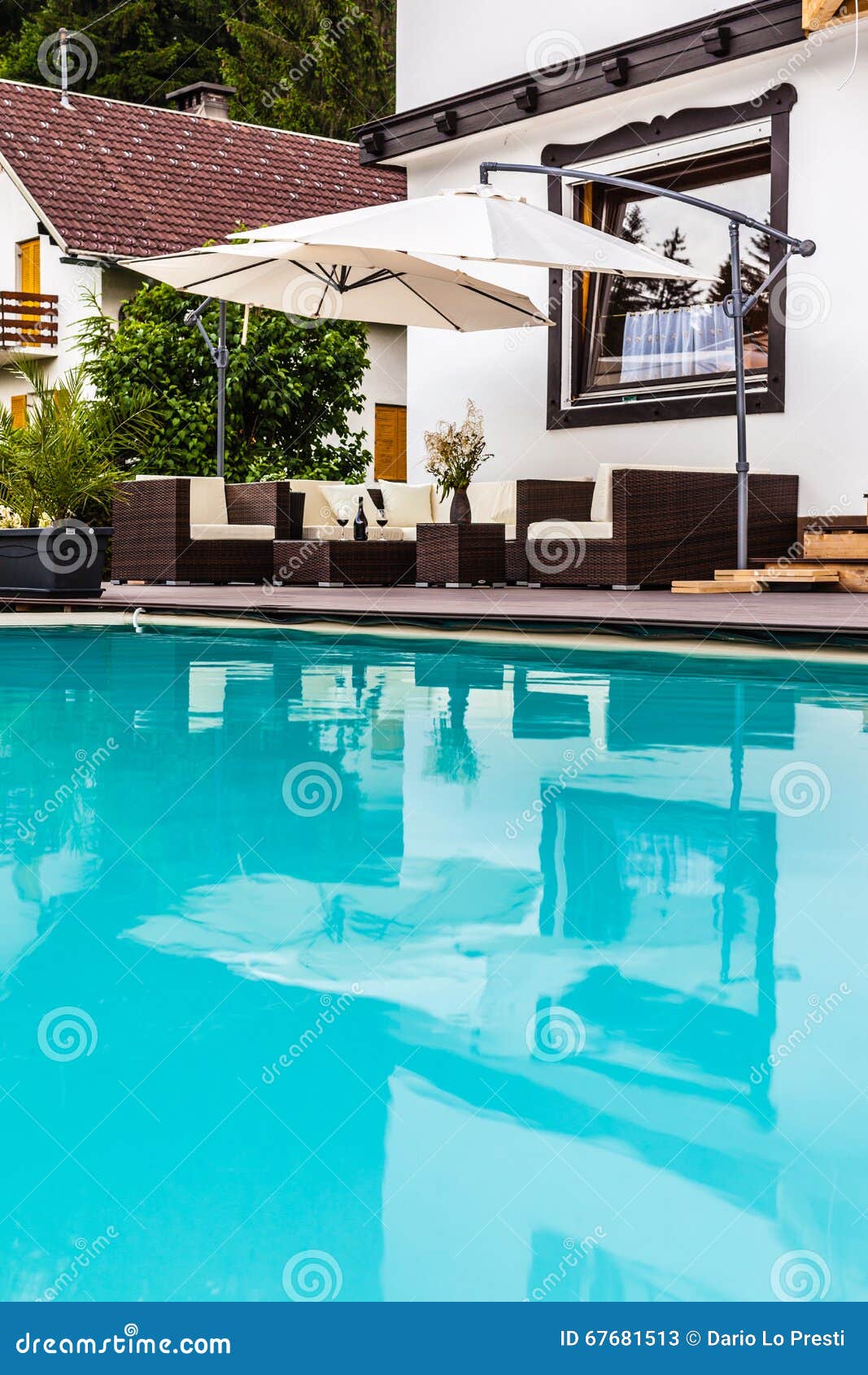 Big pool lounge stock image. Image of pool, parasol, design - 67681513